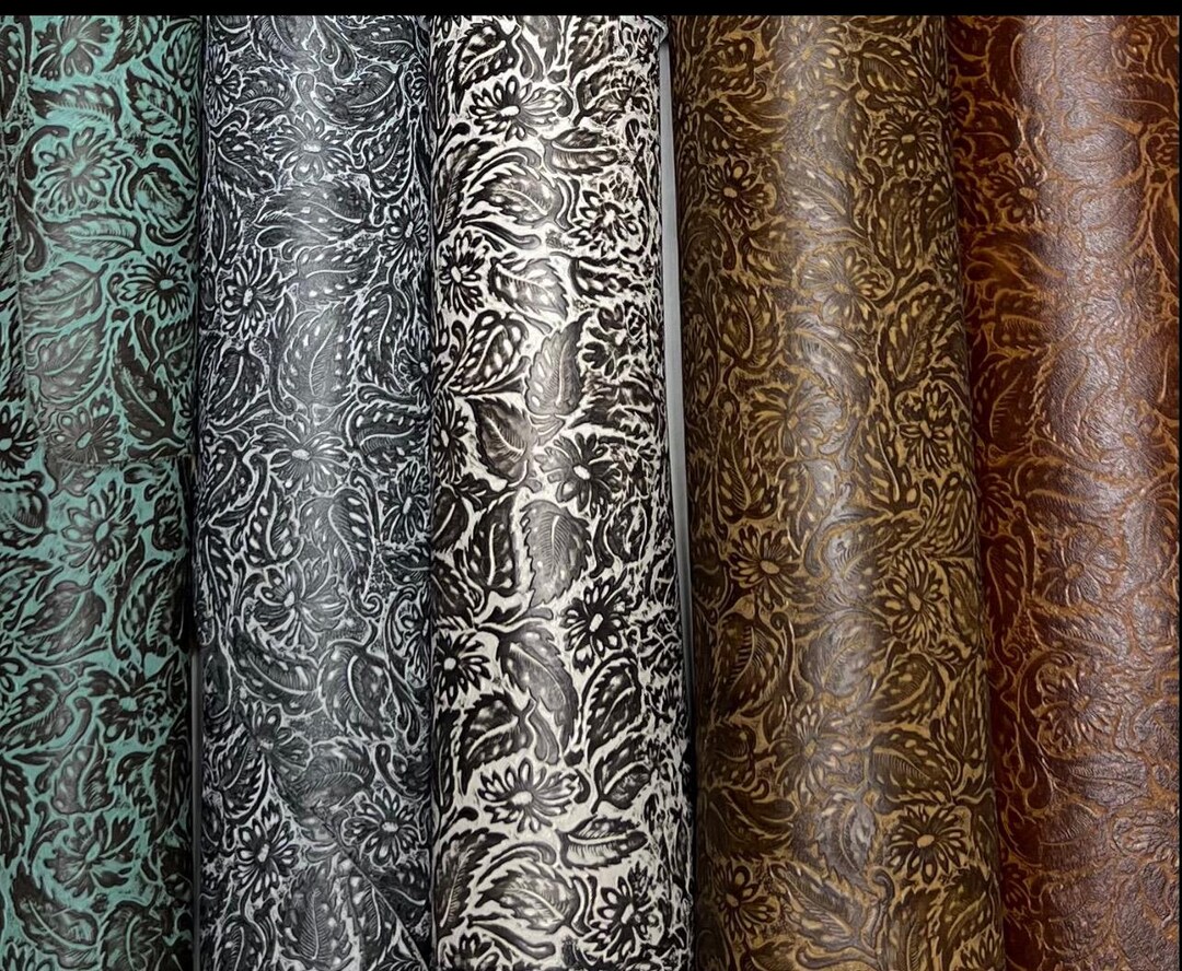 Daisy Floral Leather Pre-cut Sheet 8.5" X 11"/ 12" X 12" / Half Hide 18 ...