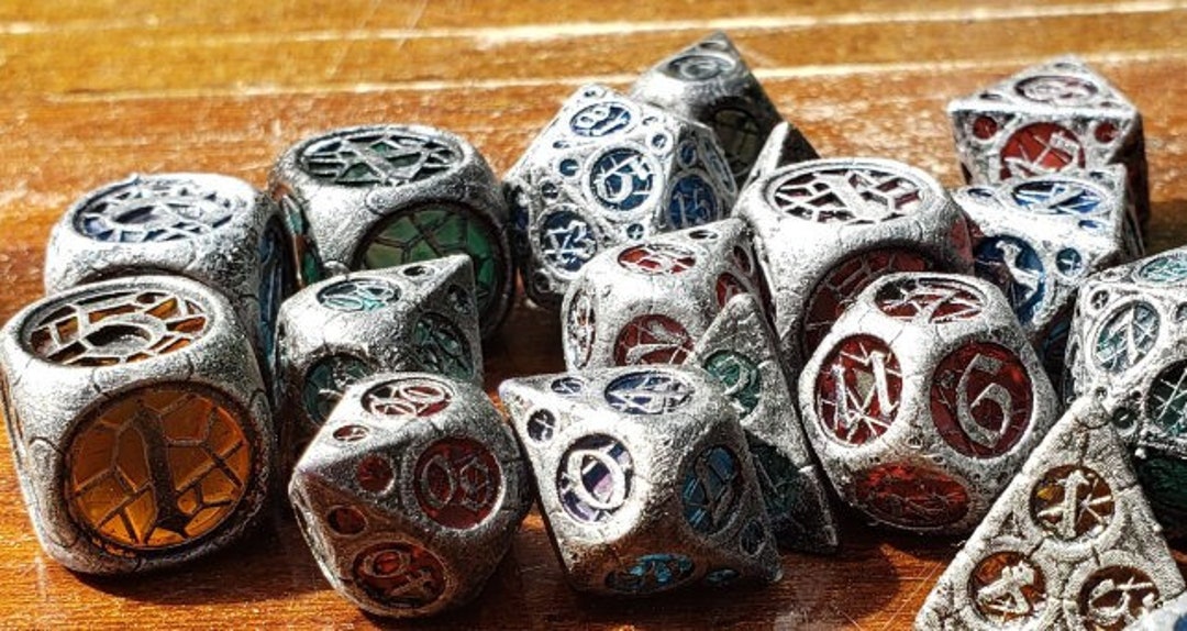 Cathedral Stained Glass Dnd Dice Set - Etsy