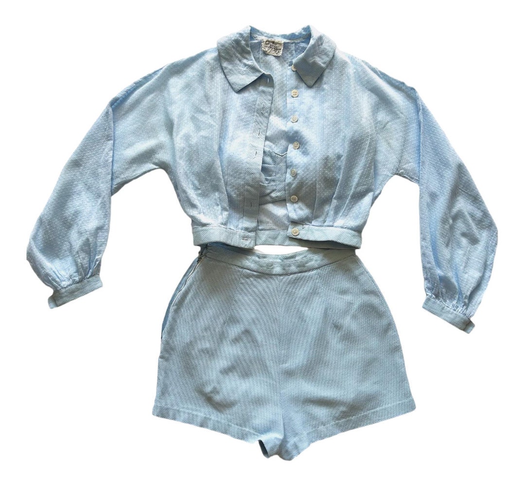 Rare Vintage 1950s Pale Blue 3-piece Beach Set by Iconic American ...