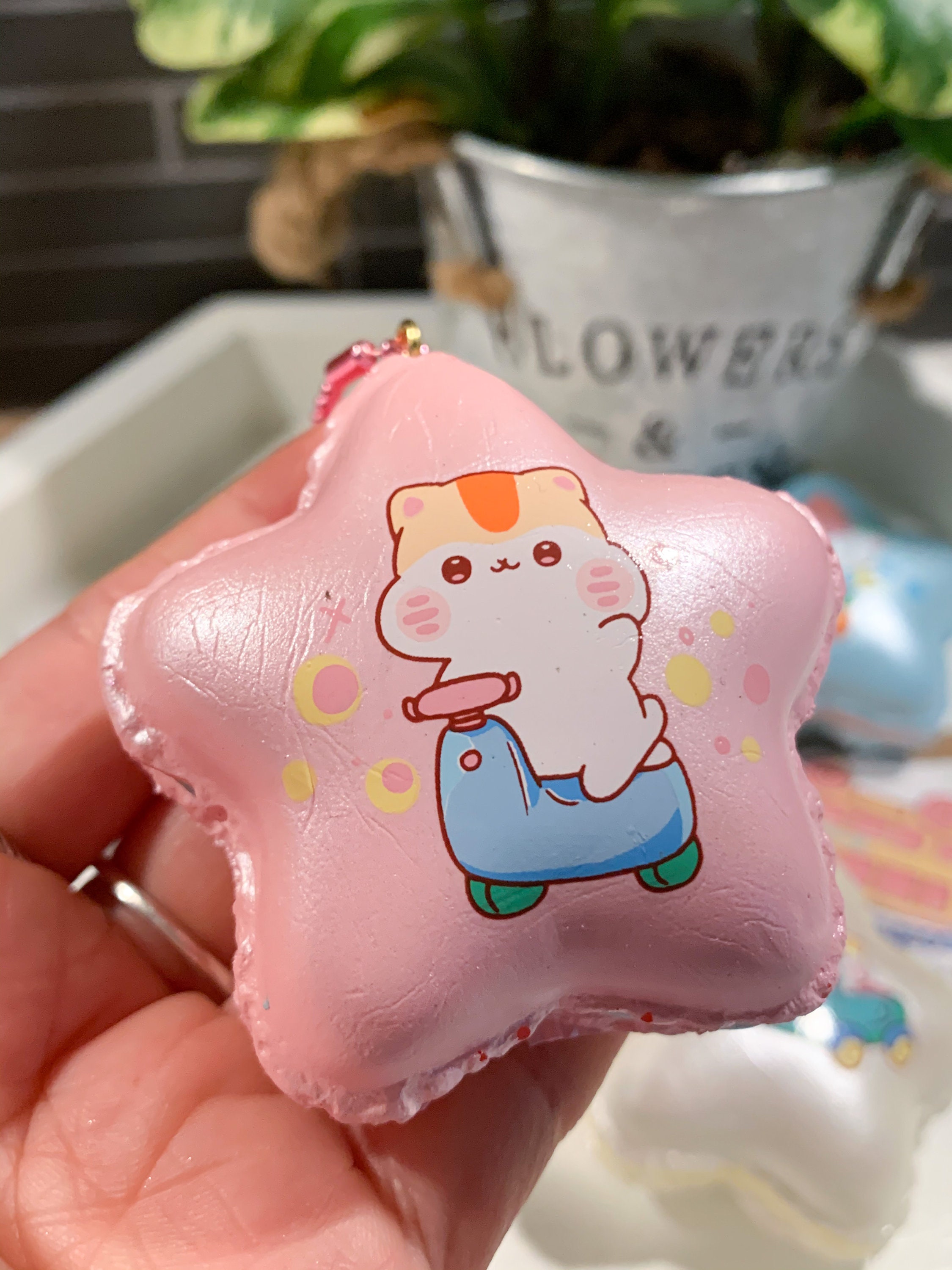 Poli Shimmery Star Macaron Mini Squishy Toy Pink | Etsy