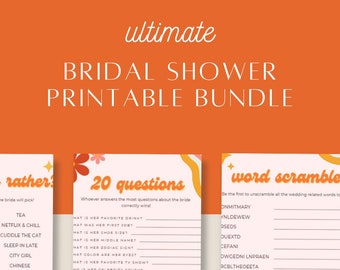Instant Download Printable Bridal Shower Games Bundle - Etsy