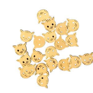 Mix of Brown Cat Buttons Wooden Animal Buttons Meow Buttons - Etsy