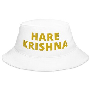 Hare Krishna 3d Embroidery Bucket Hat // Maha Mantra Spiritual Hats ...