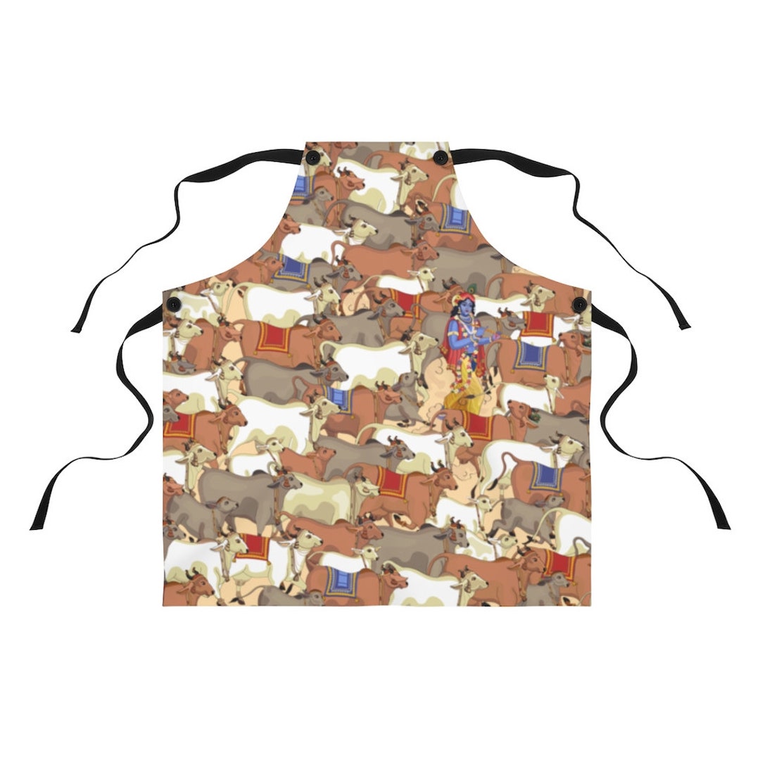 Krishna With the Cows Apron Hare Krishna Kitchen Apron - Etsy