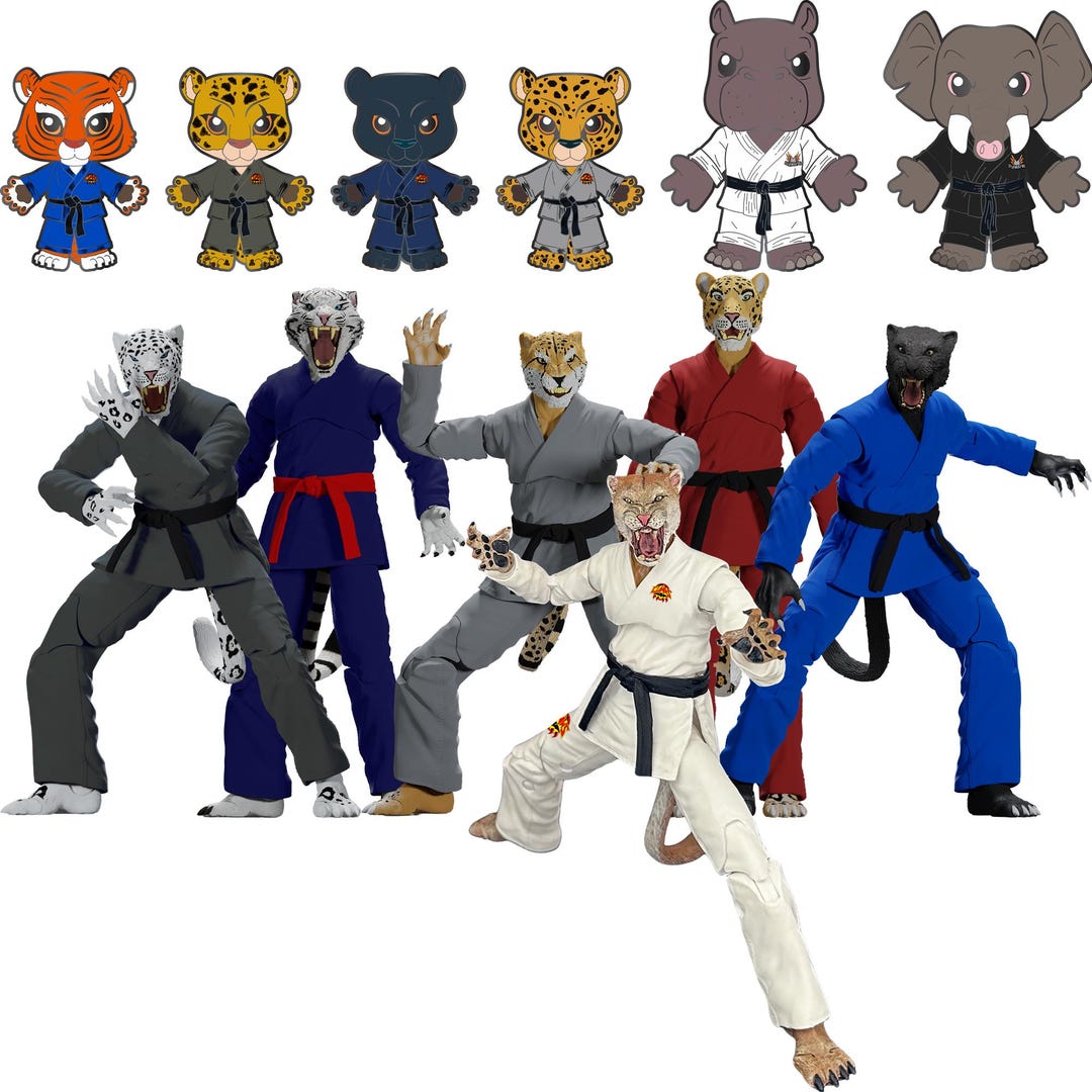 Jiu Jitsu Combat Creatures Action Figure & Enamel Pin Mystery Box ...