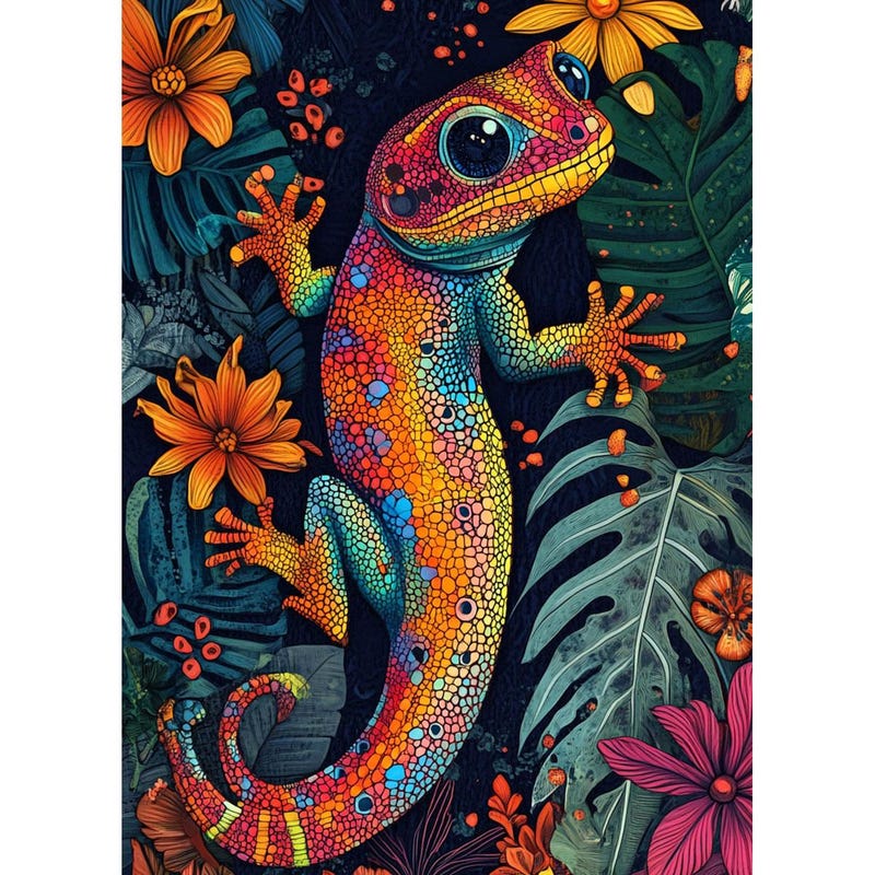 Mosaic Gecko - Etsy UK