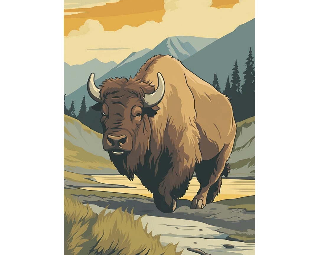 Bison Diamond Painting Kit: DIY Animal Embroidery Home Decor - Etsy