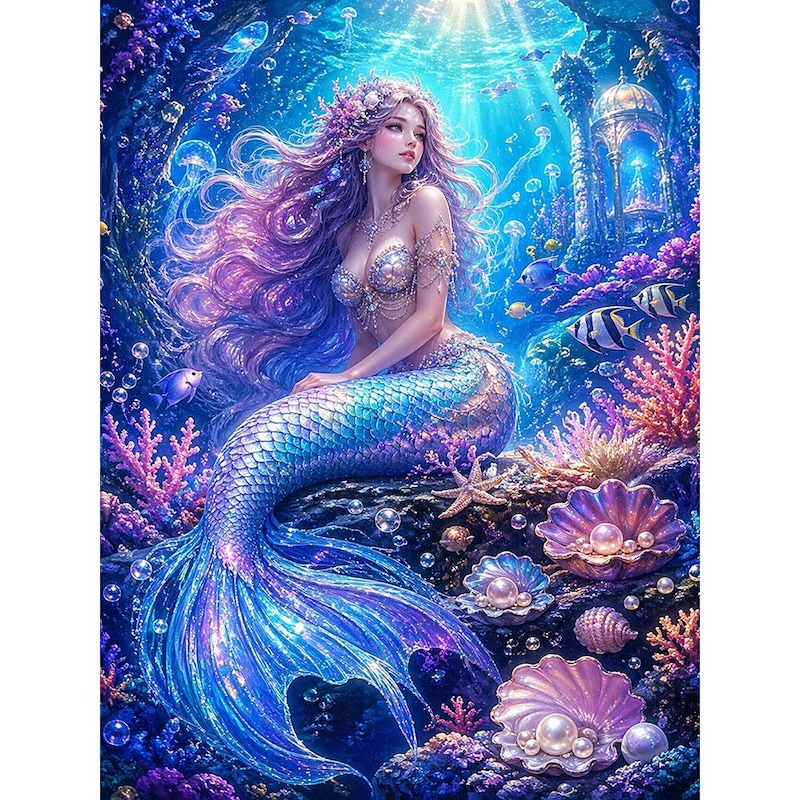 Mermaid Diamond Art Kit - Etsy