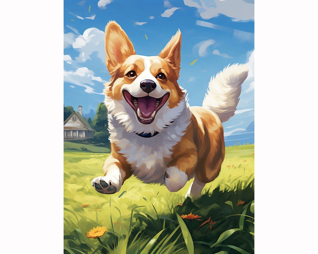 Corgi Dog Diamond Painting Kit: Full Drill Embroidery, Home Decor - Etsy