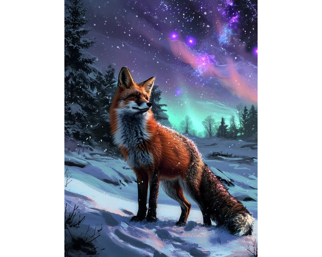 Fox Diamond Painting Kit: Full Drill Embroidery, Home Decor - Etsy