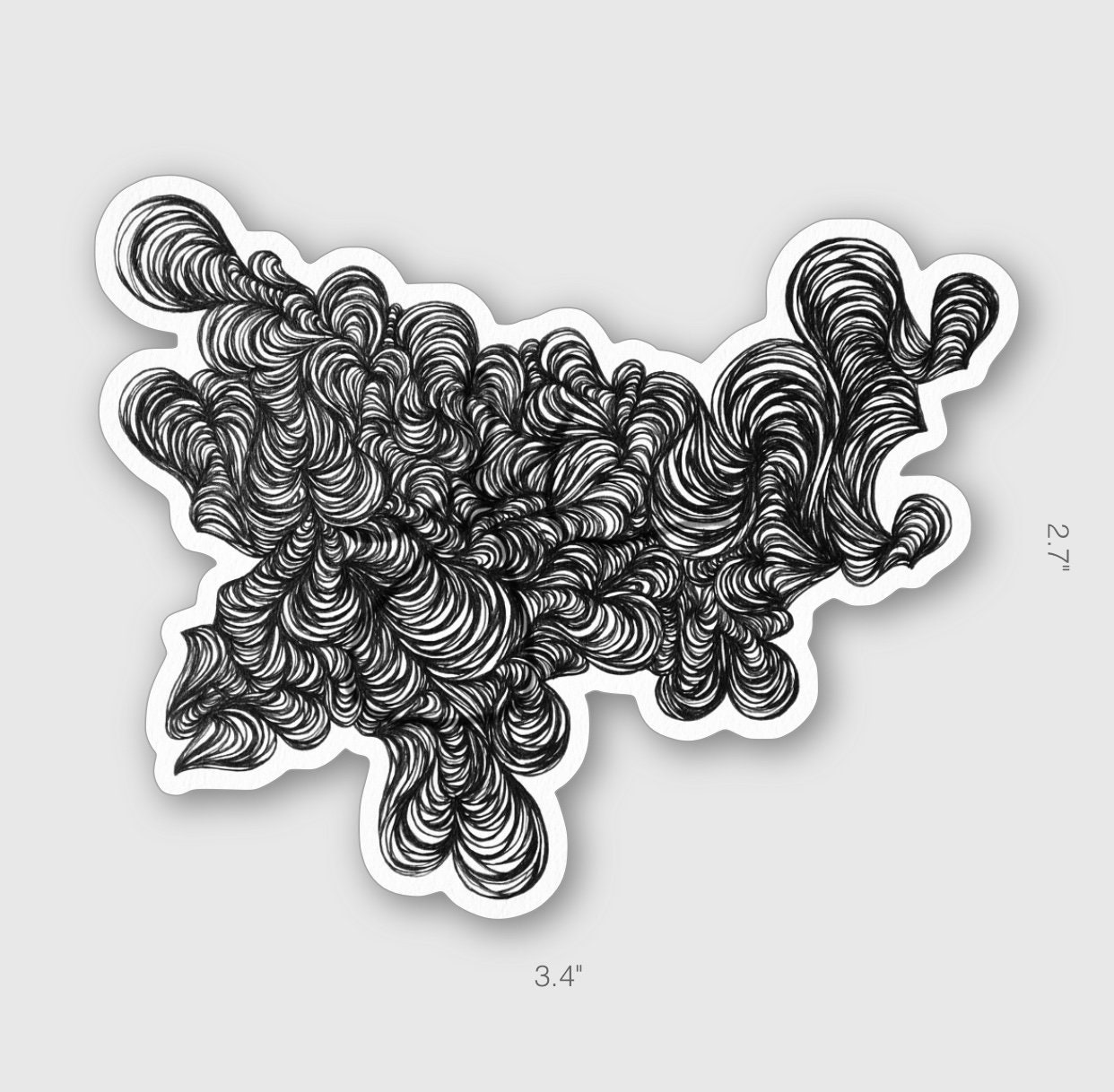 Abstract Art Vinyl Sticker, Laptop Sticker, Artsy Sticker, Doodle ...