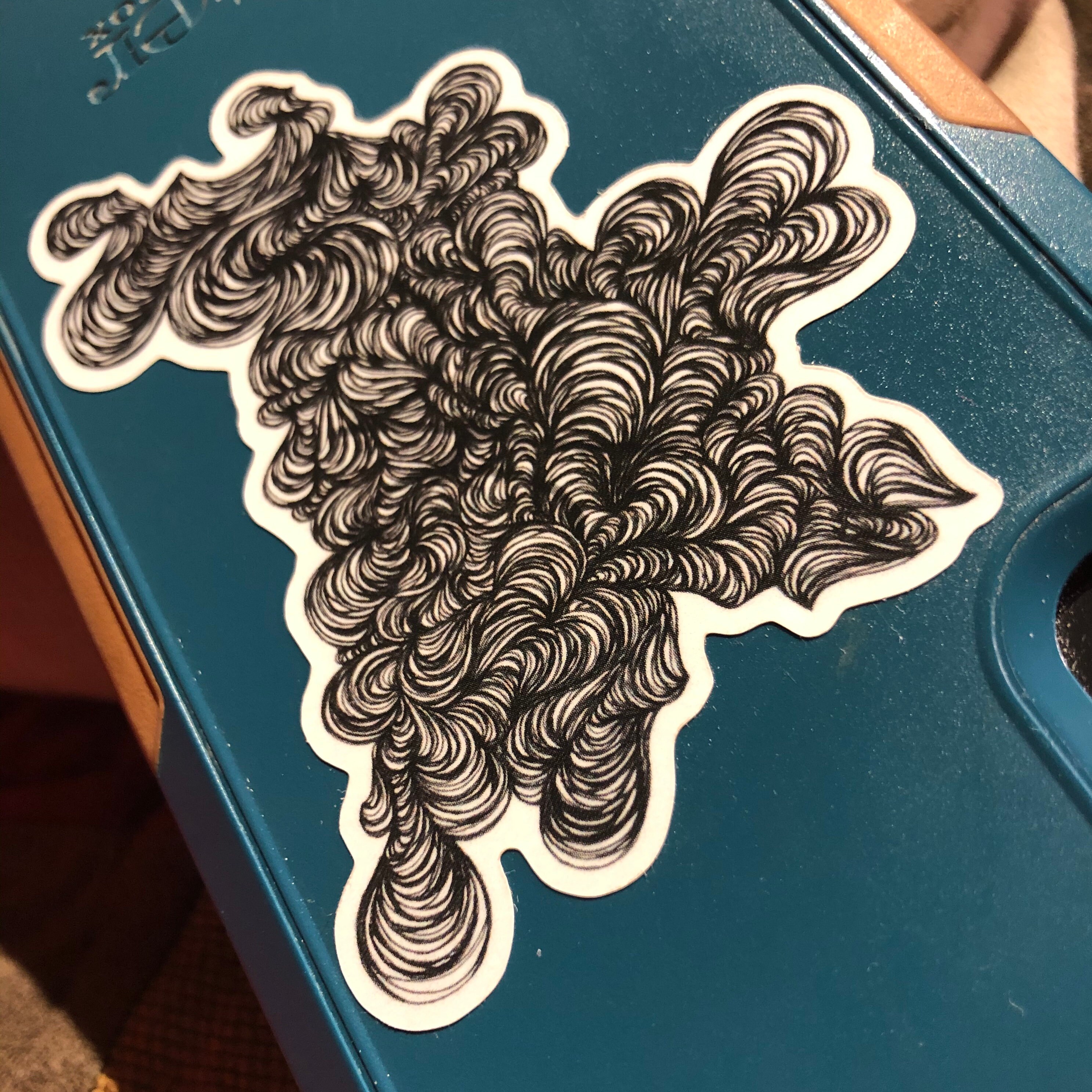 Abstract Art Vinyl Sticker, Laptop Sticker, Artsy Sticker, Doodle ...