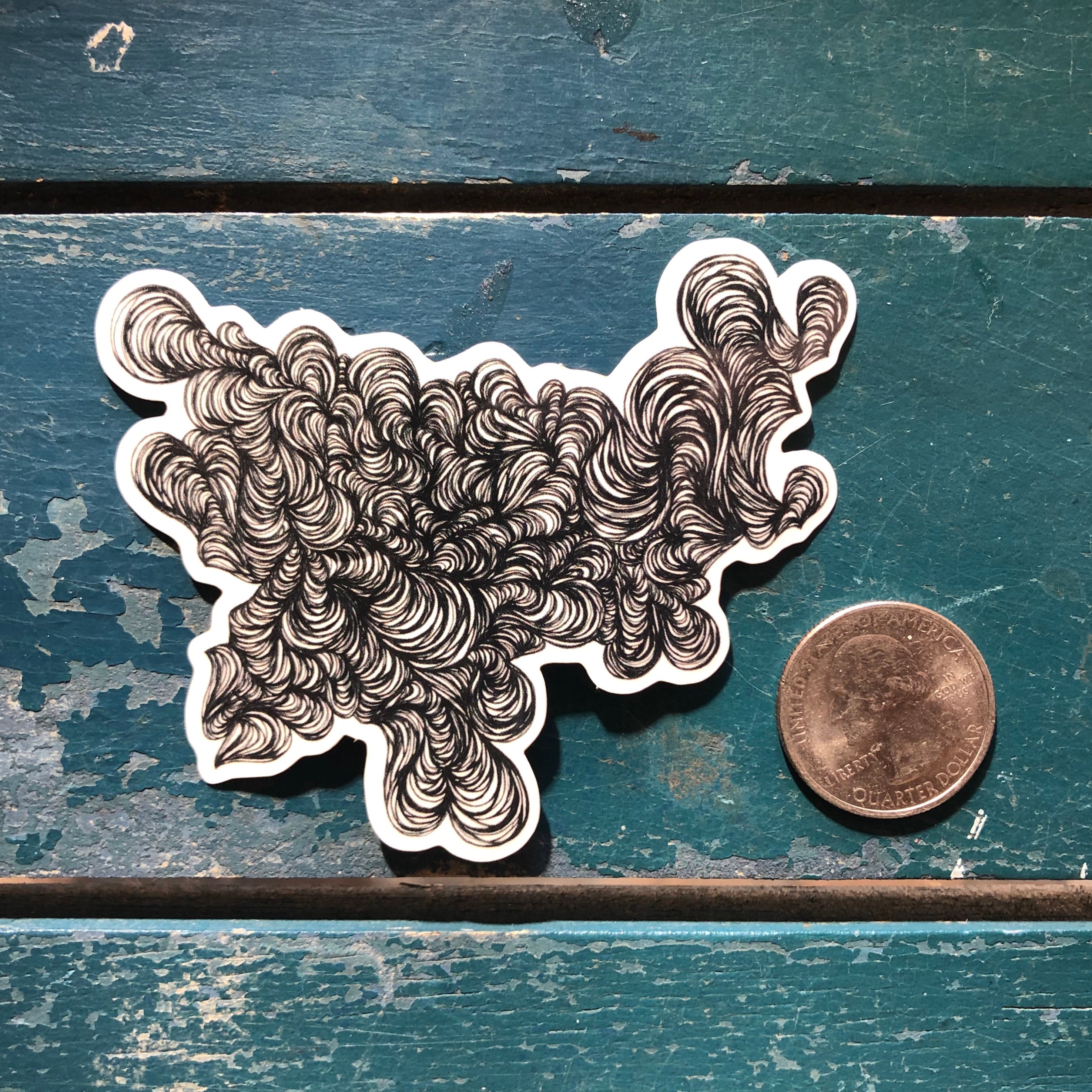 Abstract Art Vinyl Sticker, Laptop Sticker, Artsy Sticker, Doodle ...