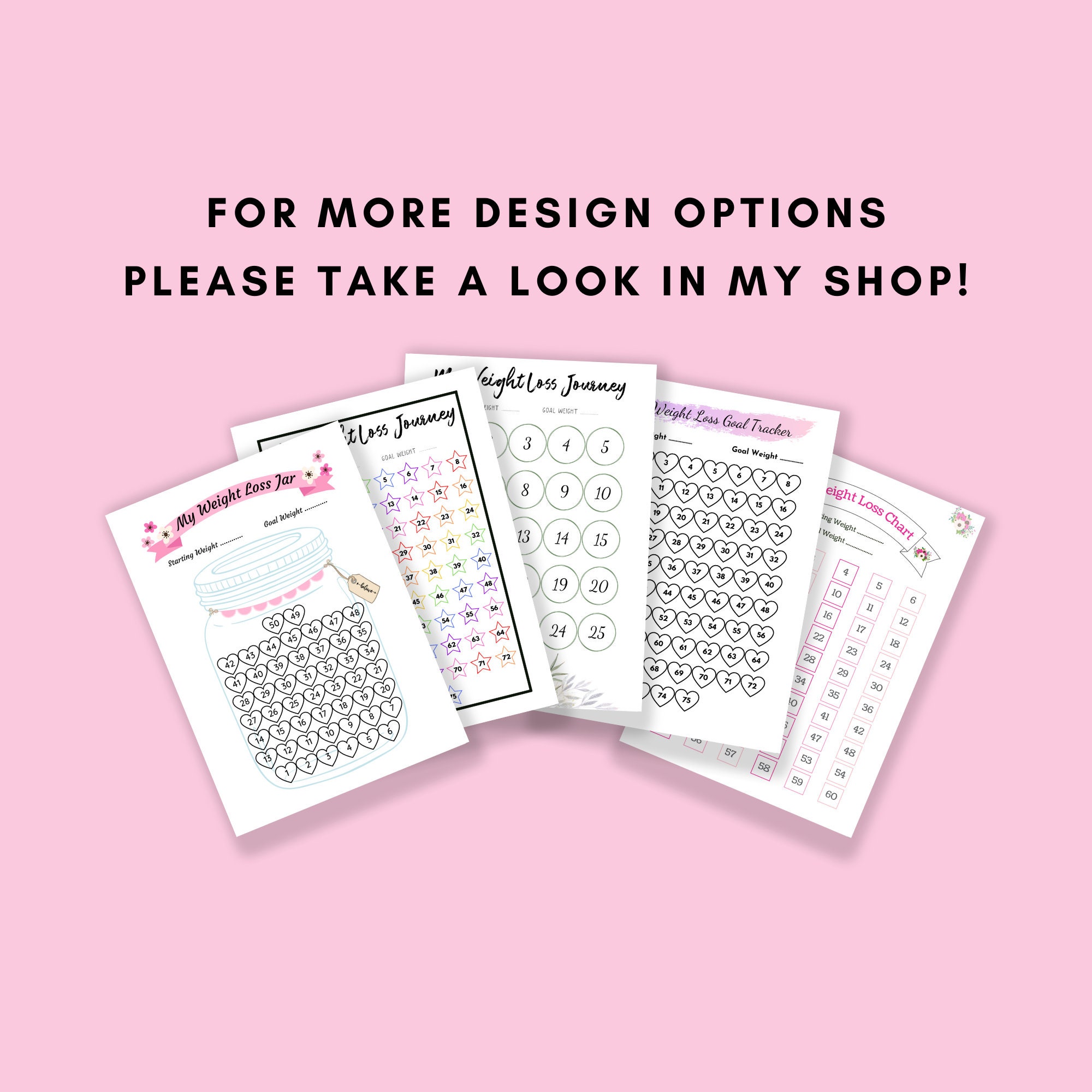 Weight Loss Tracker Printable For Up To 20lbs Weight Loss Etsy