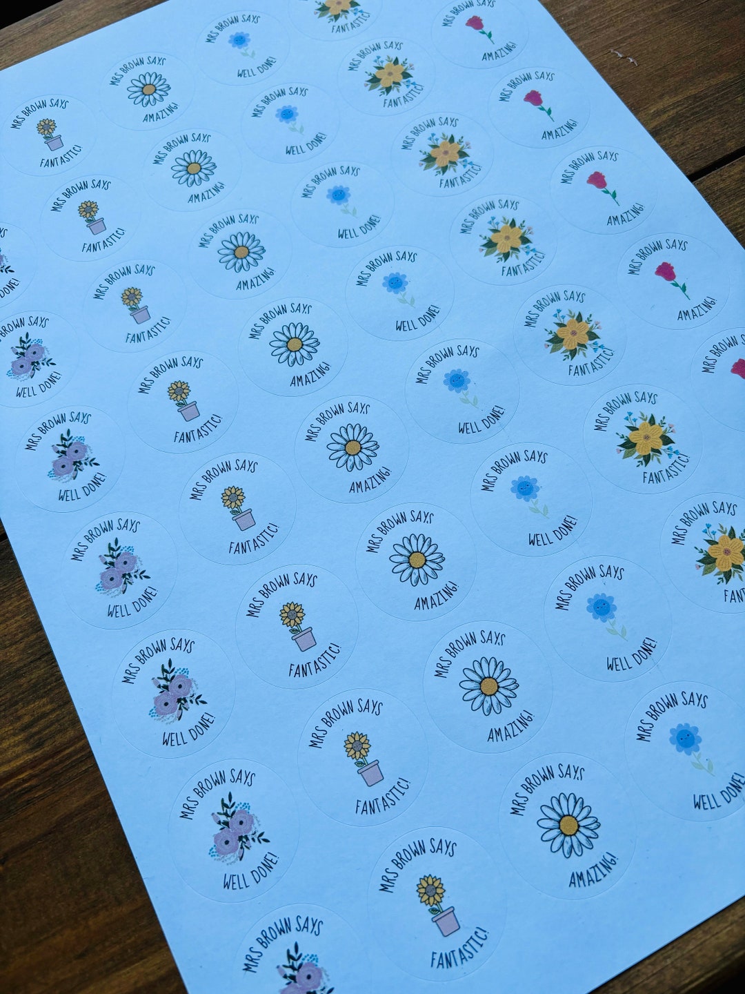 Well Done Stickers Teacher Stickers Reward Stickers Personalised ...