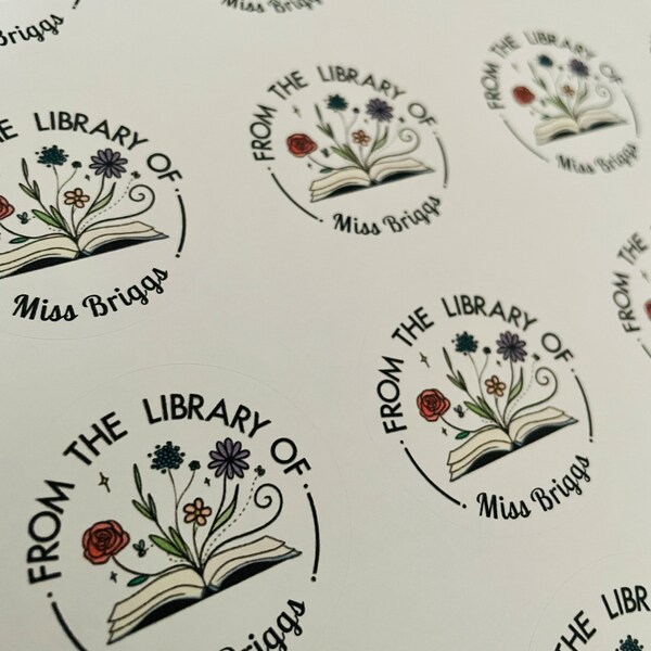 From the Library of Stickers - Etsy