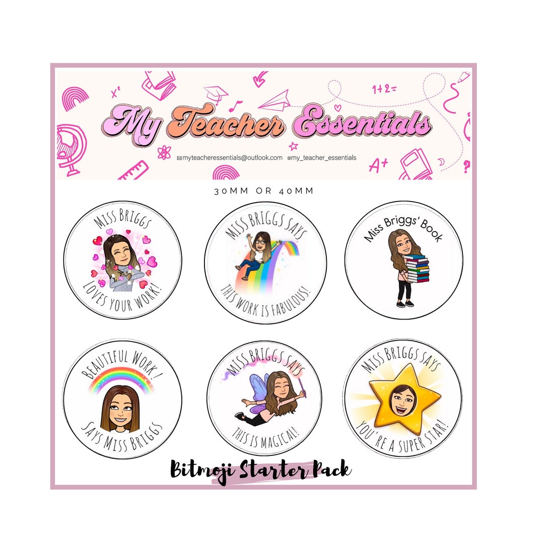 Bitmoji Stickers Teacher Stickers Reward Stickers Personalised Stickers ...