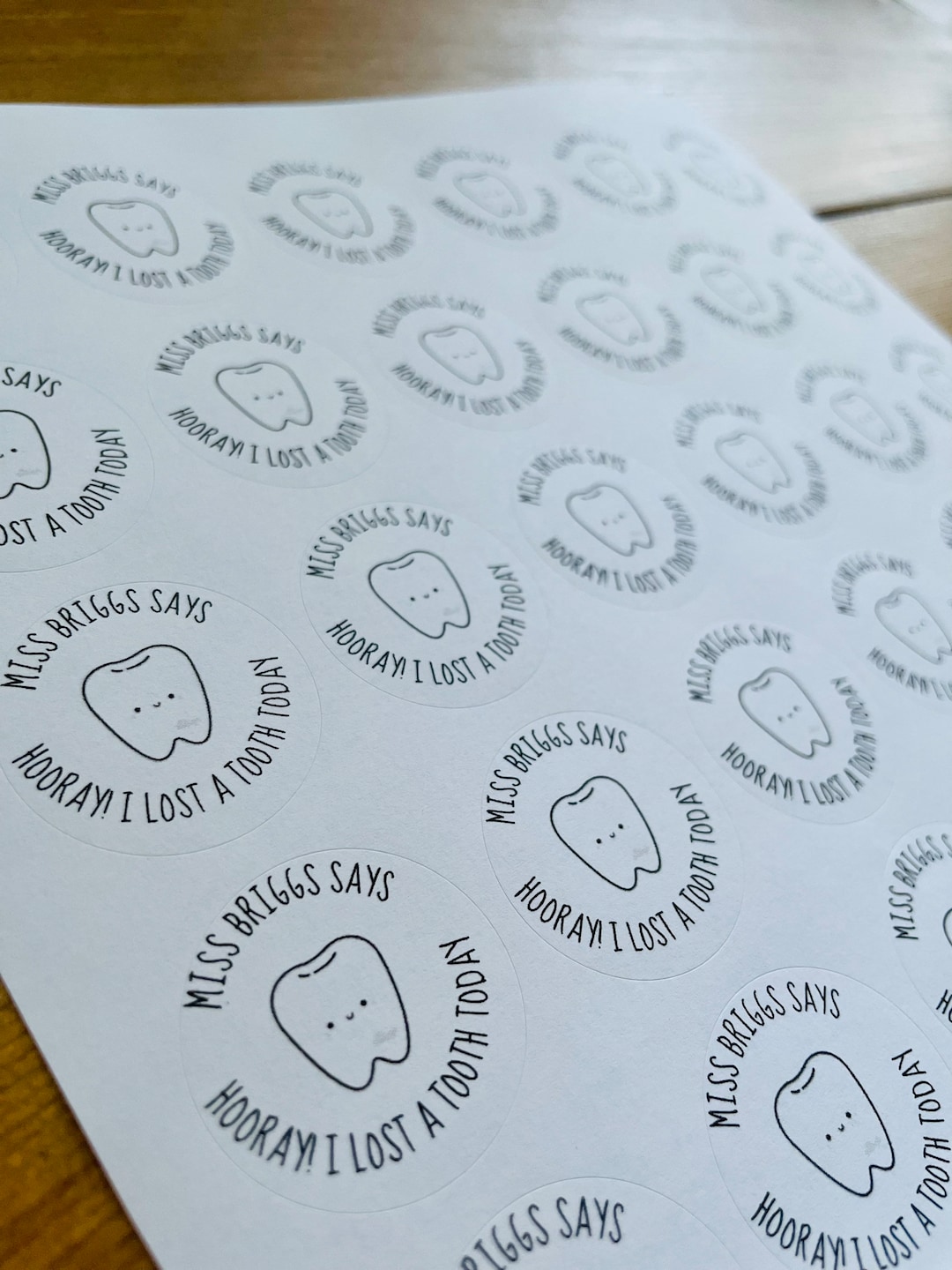 Lost Tooth Stickers Teacher Stickers Reward Stickers Personalised ...