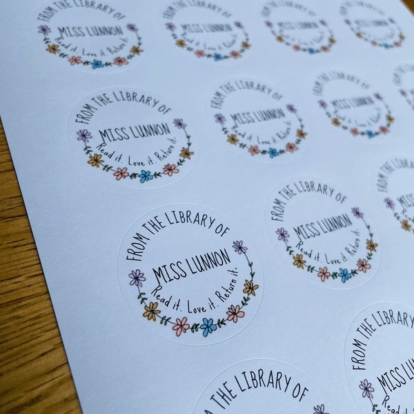 From the Library of Stickers - Etsy