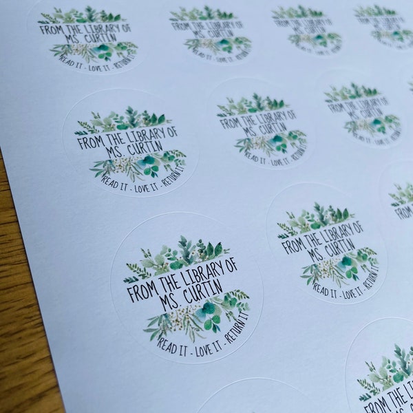 From the Library of Stickers - Etsy