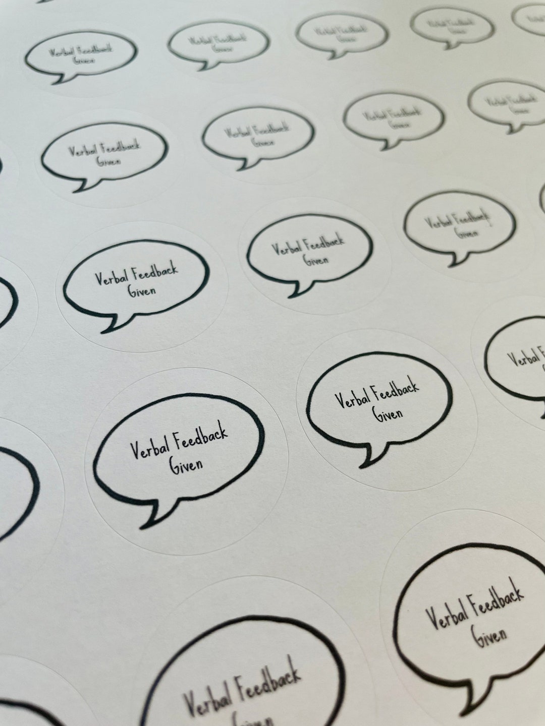 Verbal Feedback Stickers Teacher Stickers Reward Stickers Personalised ...