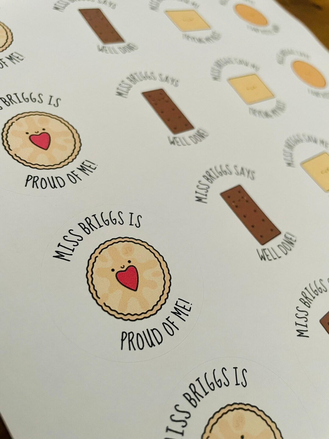 Biscuit Stickers Teacher Stickers Reward Stickers Personalised Stickers ...