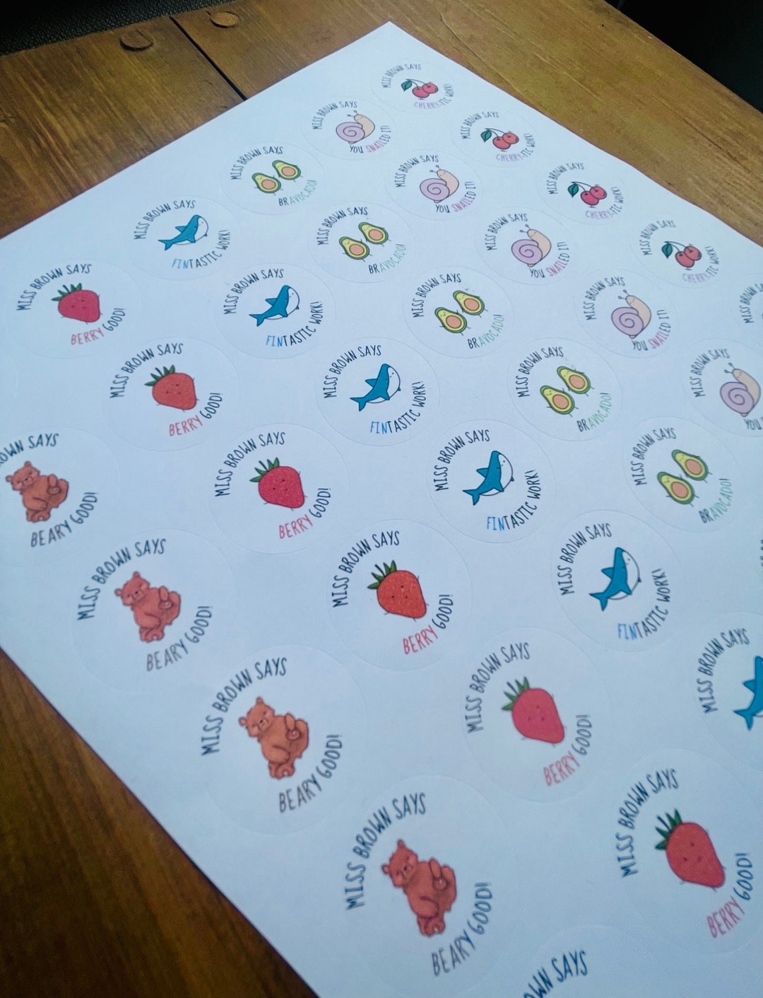 Well Done Stickers Teacher Stickers Reward Stickers Personalised ...