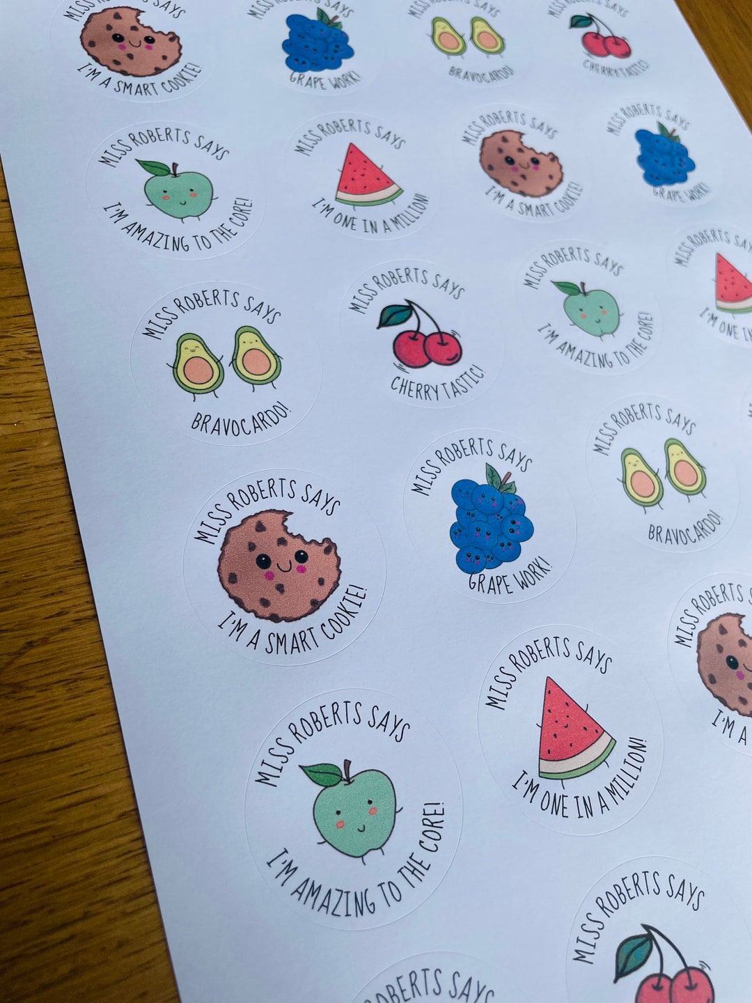 Food Stickers Teacher Stickers Reward Stickers Personalised Stickers ...