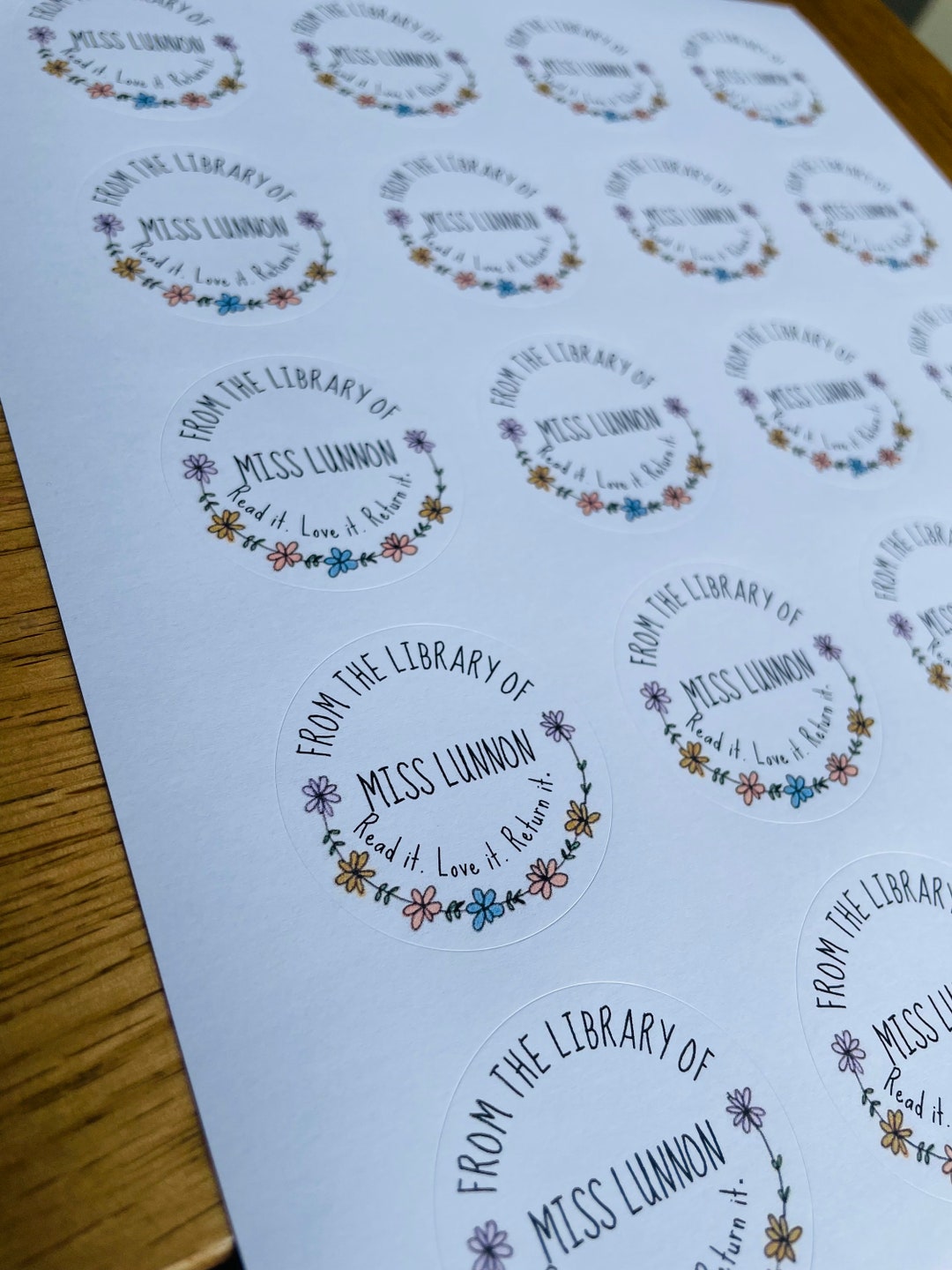 Book Stickers, Custom Teacher Stickers, Personalised Stickers, Name ...