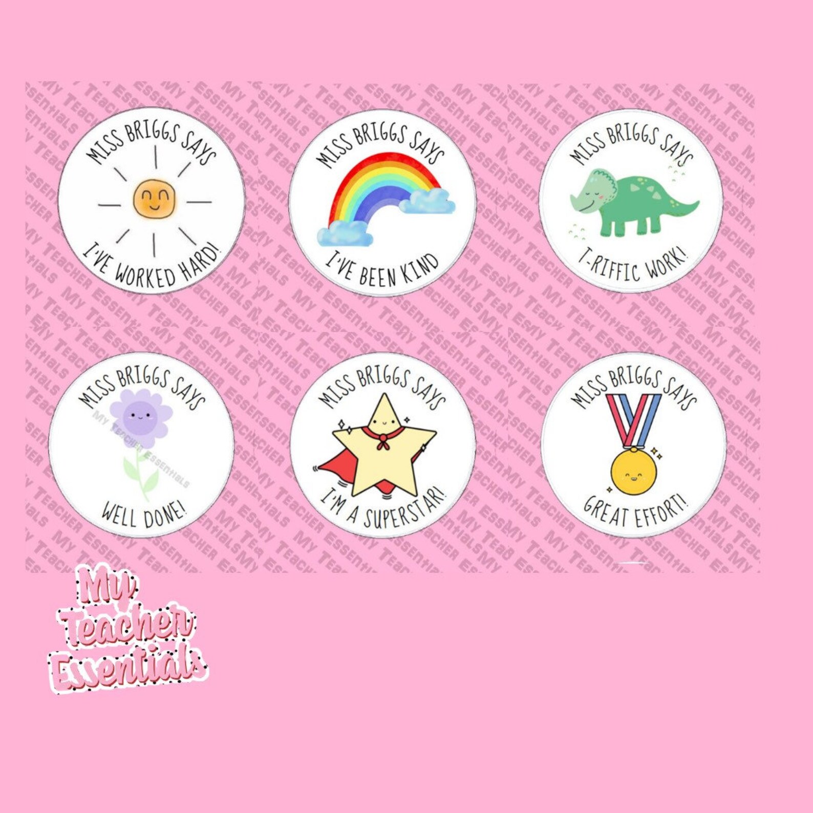 Personalised teacher stickers praise stickers reward | Etsy