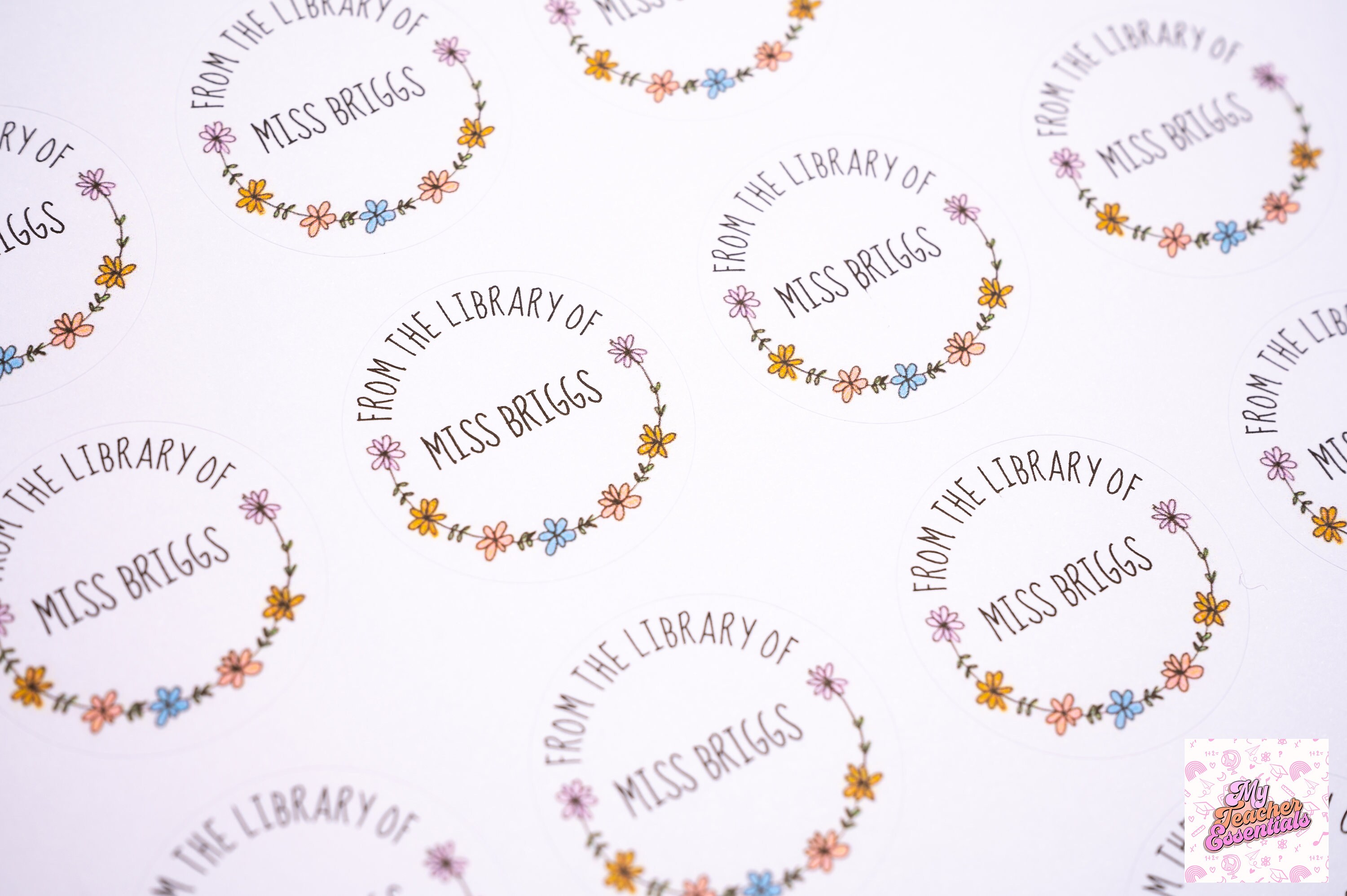 Flower Book Stickers Teacher Stickers Personalised - Etsy