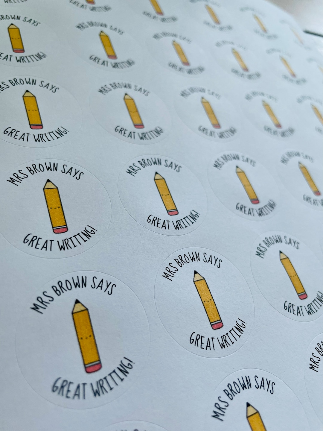 Writing Stickers Teacher Stickers Reward Stickers Personalised Stickers ...