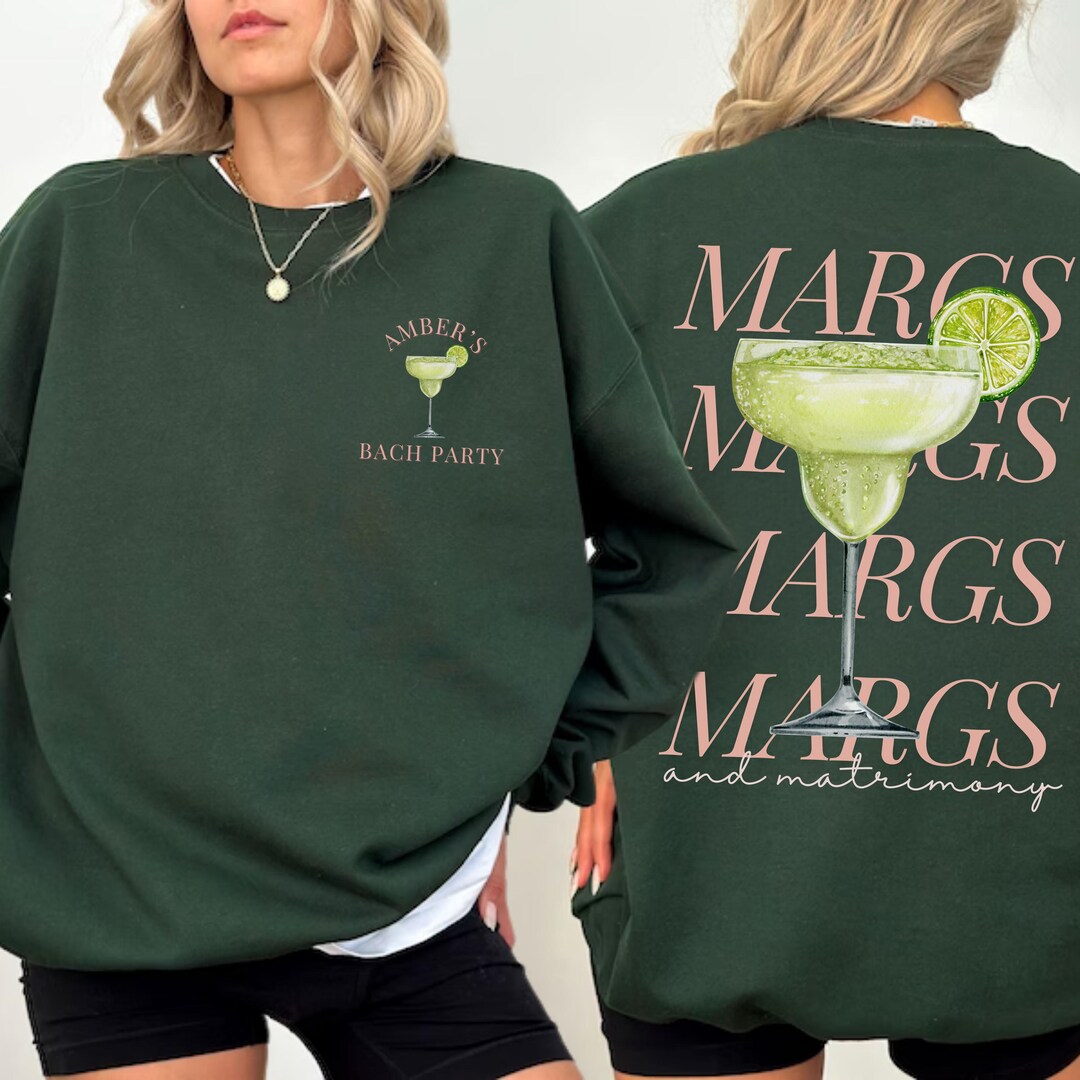 Margs and Matrimony Bachelorette Party Shirts, Green Margarita ...