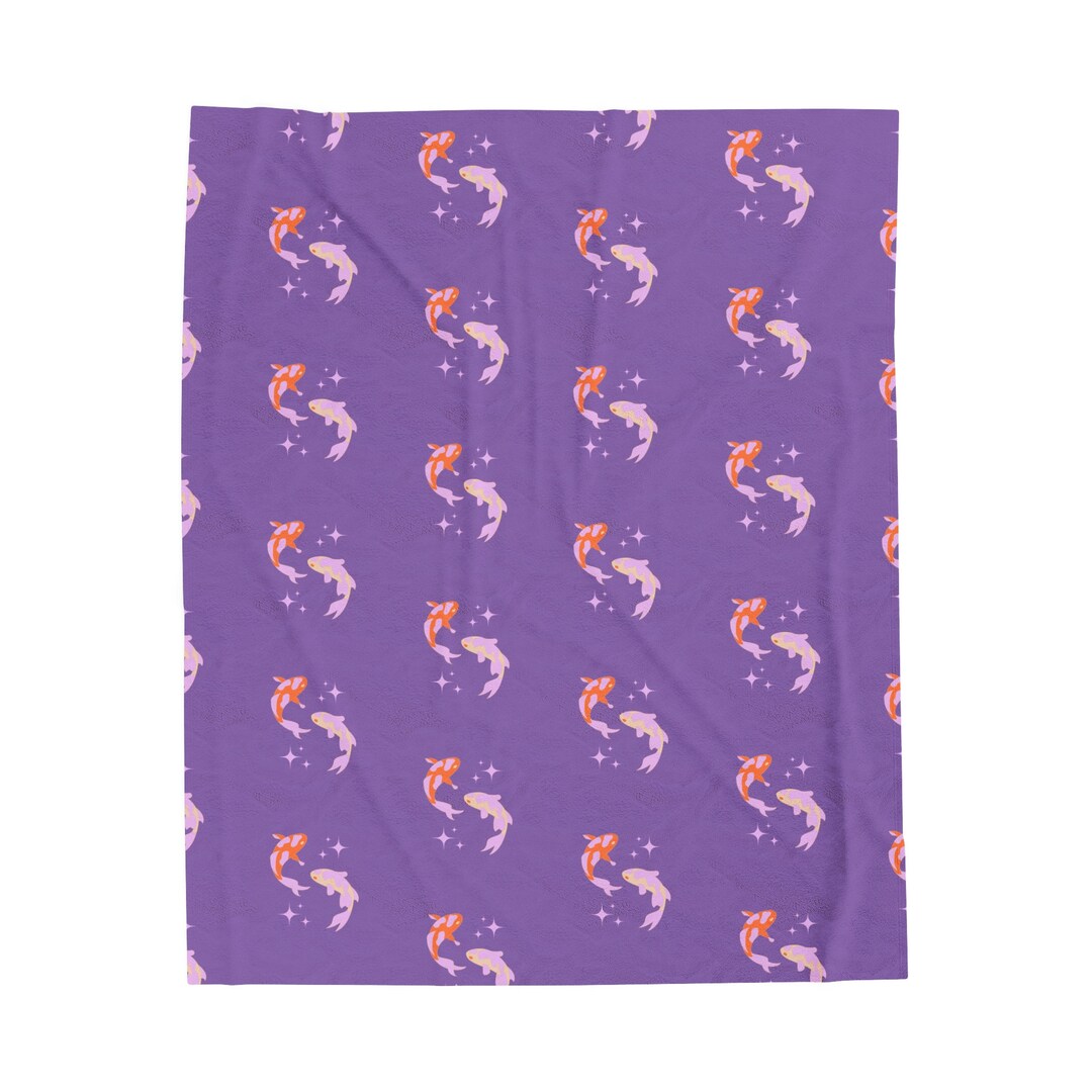 Purple Koi Fish Plush Blanket, Swiftie - Etsy