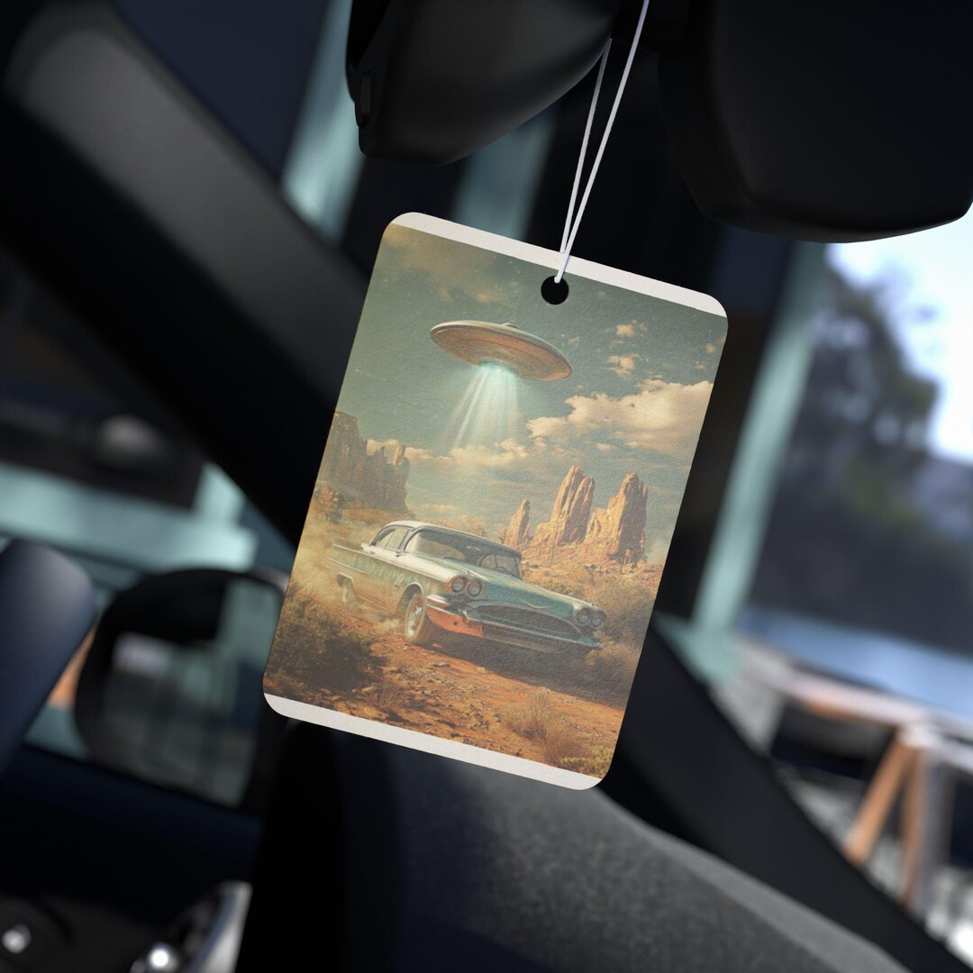 Vintage UFO Car Air Freshener Unique Gift, Retro Style Air Freshener ...