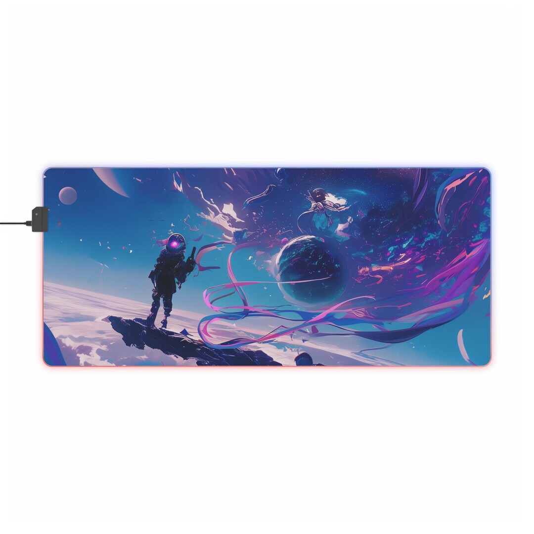Space Explorer LED Gaming Mouse Pad - Futuristic Planets Gaming Pad ...