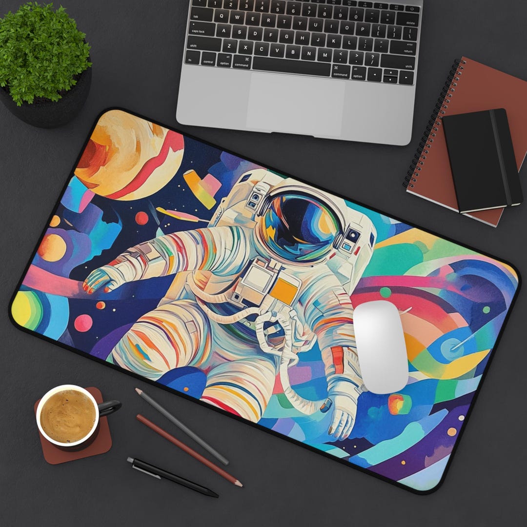 Astronaut Space Desk Mat, PICASSO STYLE Gaming Mouse Pad, Unique Gift ...