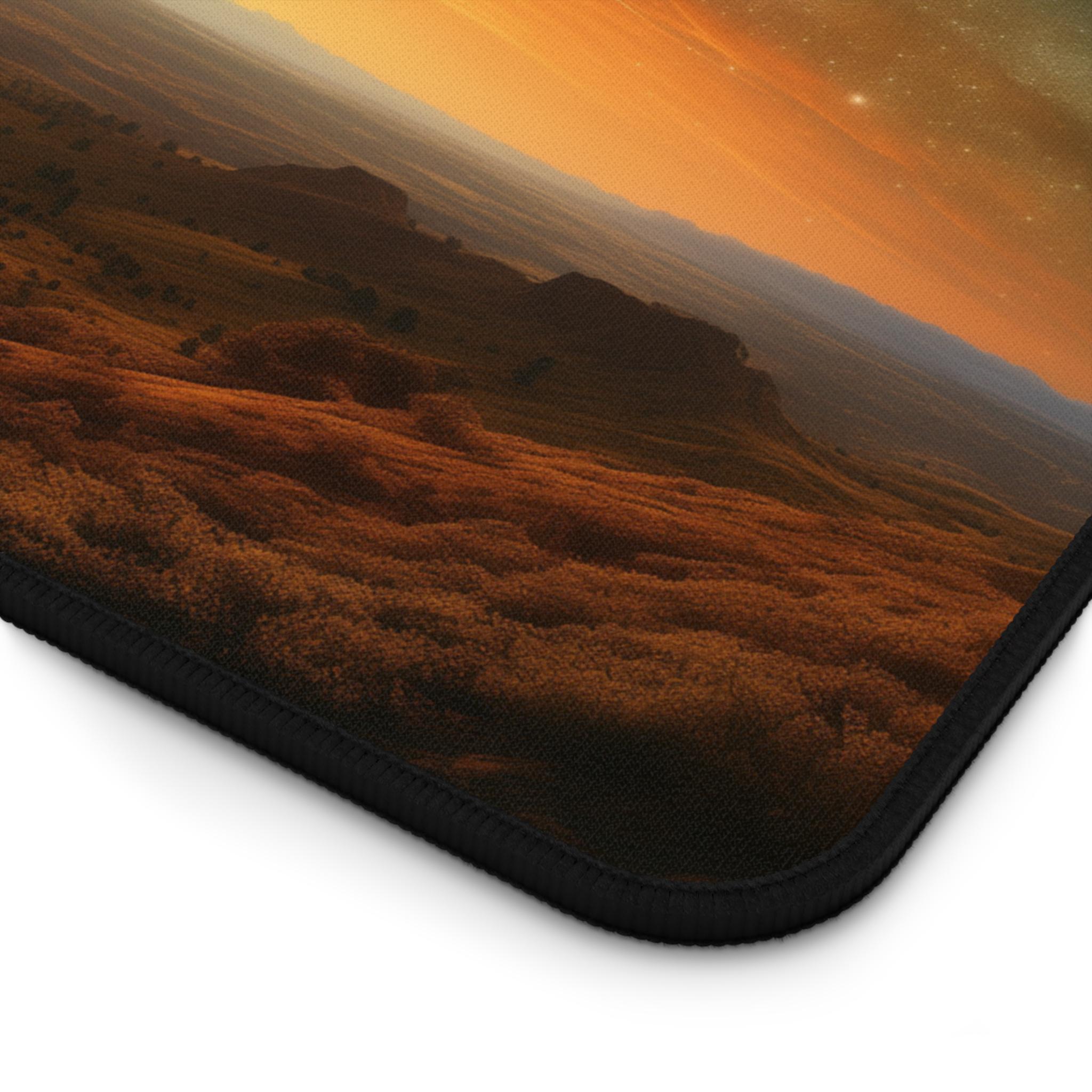 Nebula Mouse Pad, Golden Desk Mat, Sun Rise Another Planet, Gift for ...