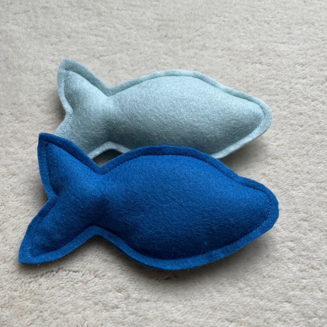 Cat Fish Toy (set of Two) - Wool Felt Cat Toy - Etsy