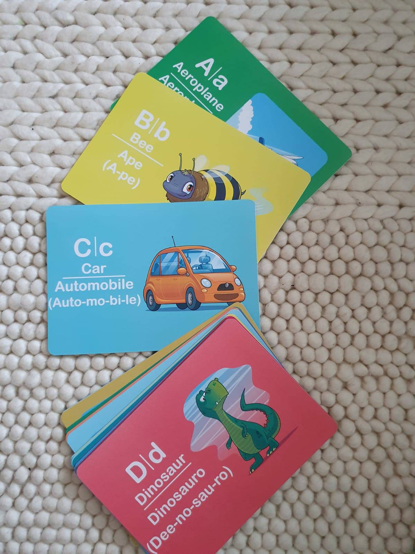 Bilingual Italian/english Flashcards. Alphabet Bi-lingual Flash Cards ...