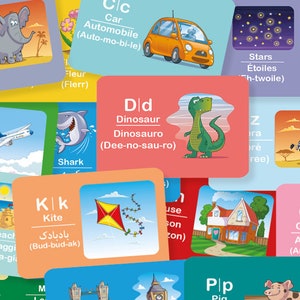 Spanish-english Flashcards/ Alphabet Bi-lingual Flash Cards/ ABC ...
