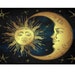 Sun and Moon Bath Mat Celestial Crescent Moon Golden Sun Bathroom Decor ...