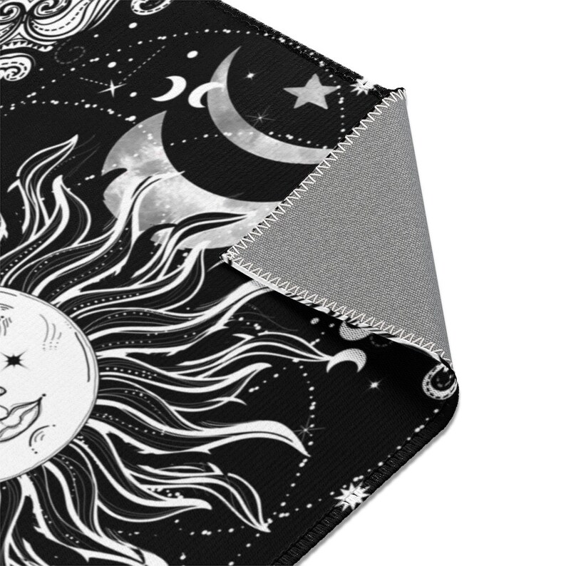 Magic Sun Area Rug Black and White Celestial Bohemian Rug Luna - Etsy