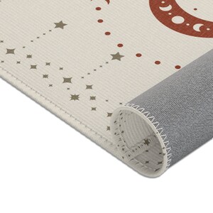 Beige + Terracotta Moon Area Rug - Celestial Moon Phases Carpet ...