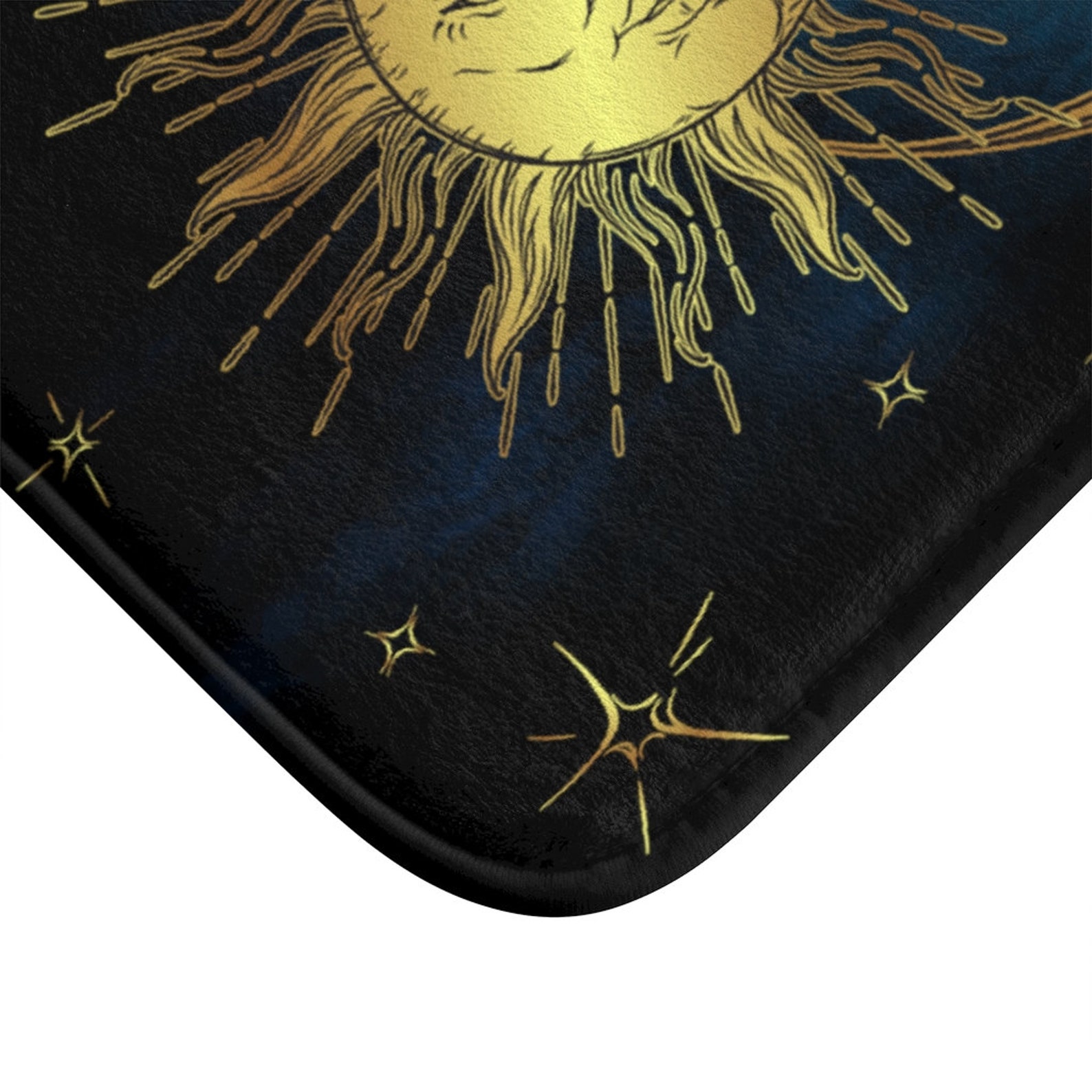 Sun and Moon Bath Mat Celestial Crescent Moon Golden Sun | Etsy