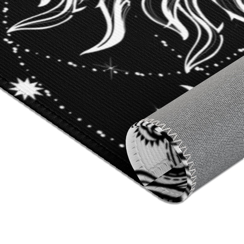 Magic Sun Area Rug Black and White Celestial Bohemian Rug Luna | Etsy
