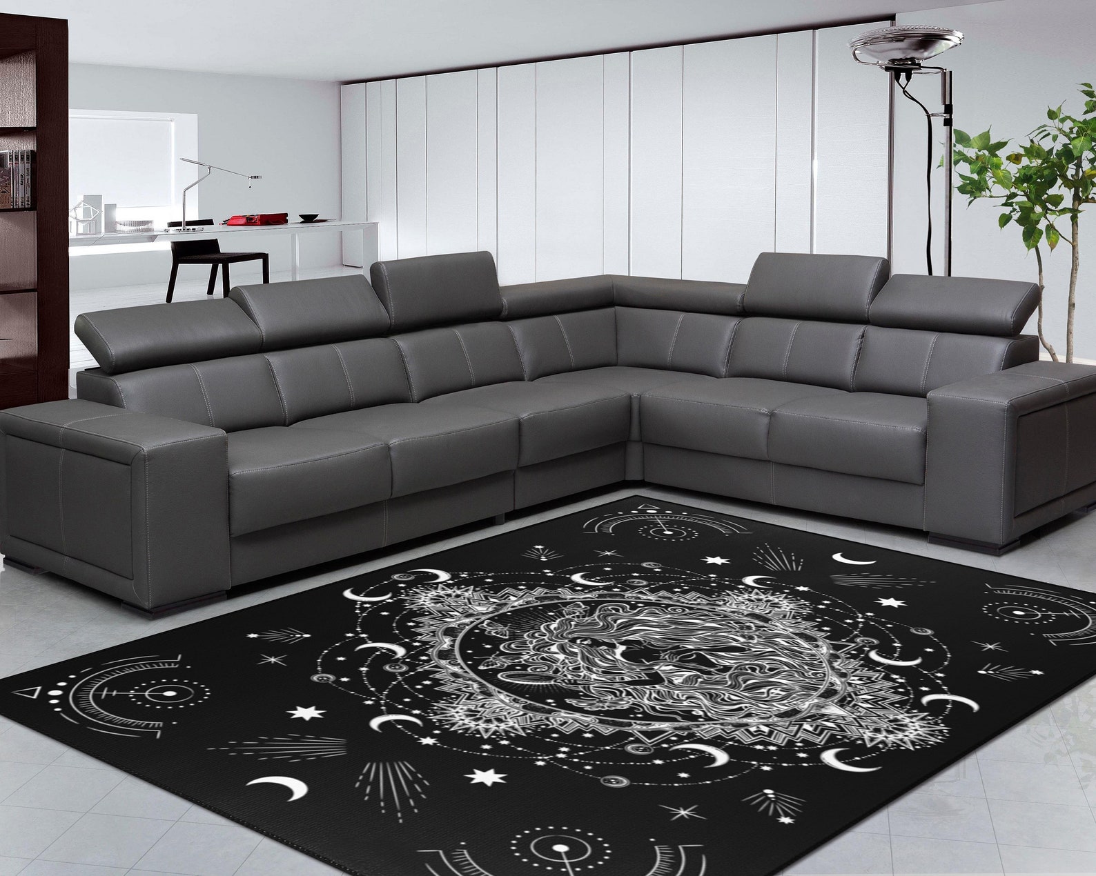 Moon Goddess Area Rug Moon Mandala Floor Mat Gothic Celestial - Etsy