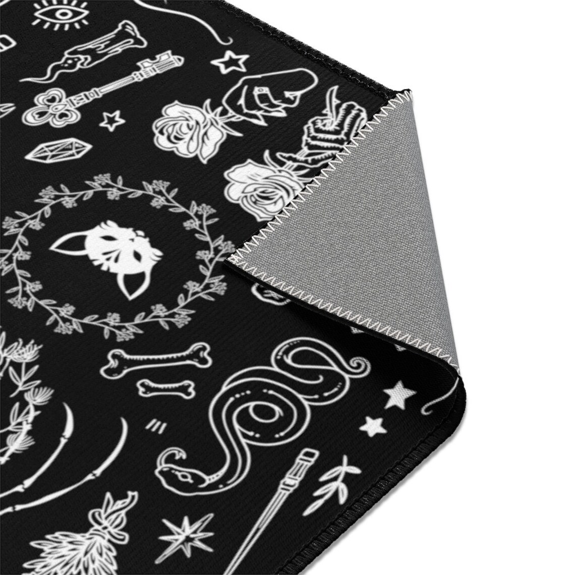 Witchy Area Rug Black Gothic Witchcraft Halloween Floor Mat | Etsy