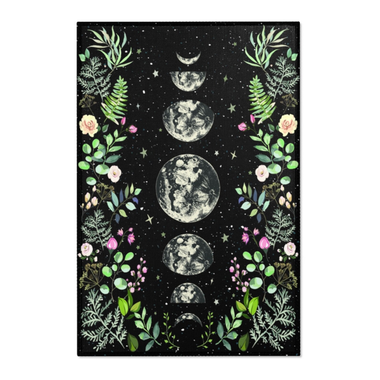 Moonlit Garden Area Rug Moon Carpet Lunar Eclipse Starry Night - Etsy