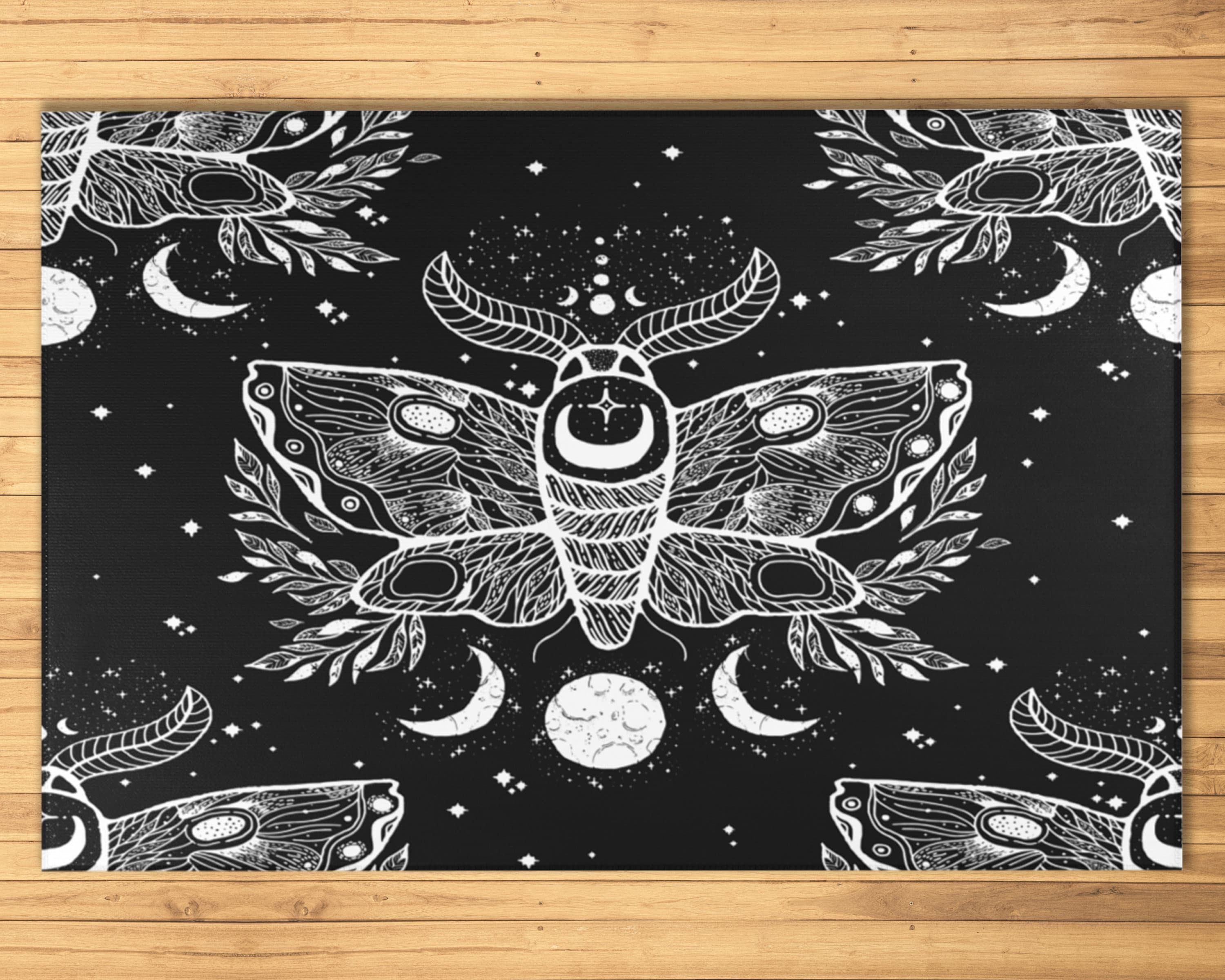 The Moth Rug Starry Night Firefly Area Rug Butterfly Floor Mat | Etsy